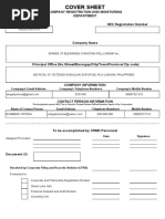 SEC Registration Cover Sheet Template | PDF