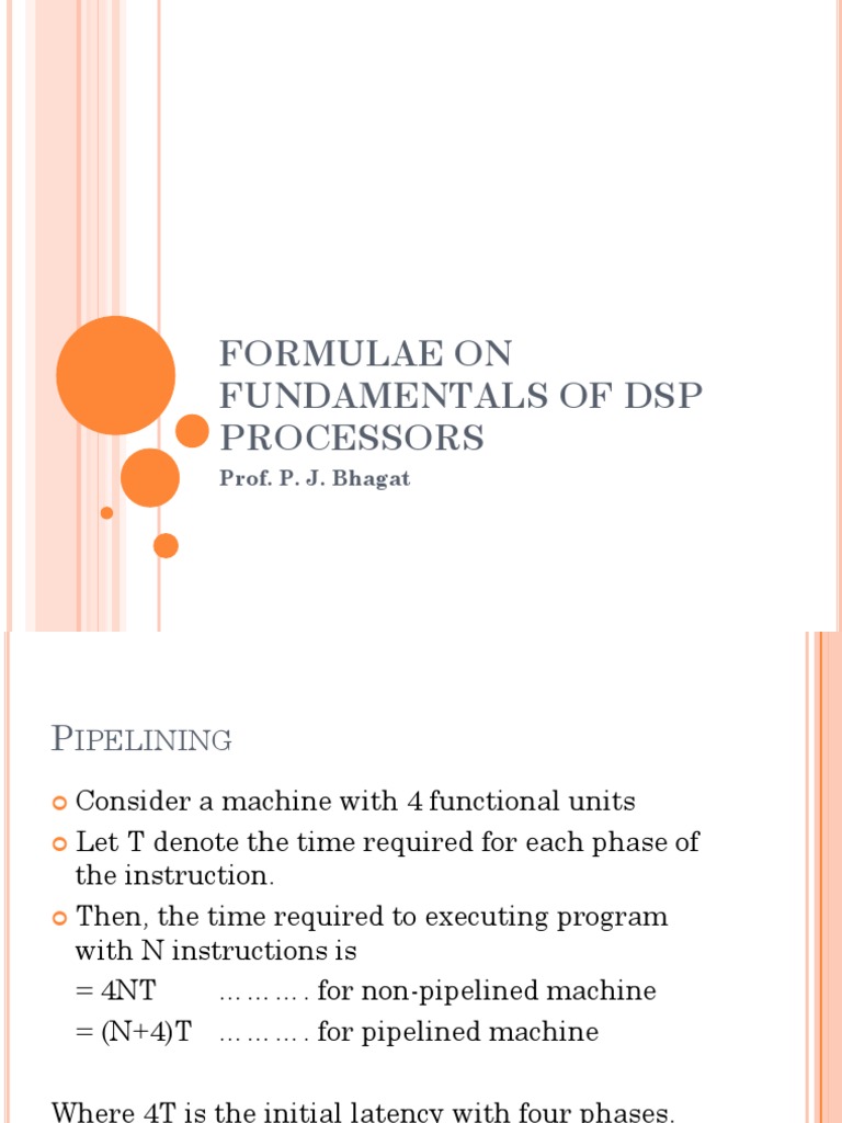 Fundamentals of DSP Processors Formulae | PDF