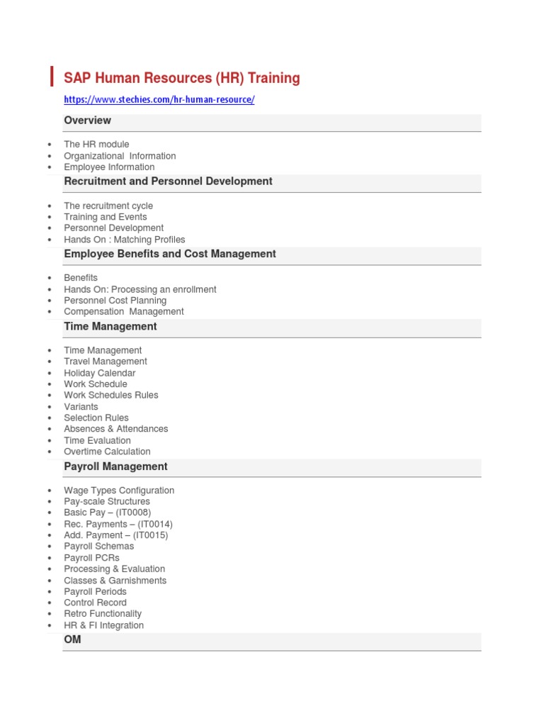SAP Human Resources (HR) Training | PDF | Human Resources | Payroll