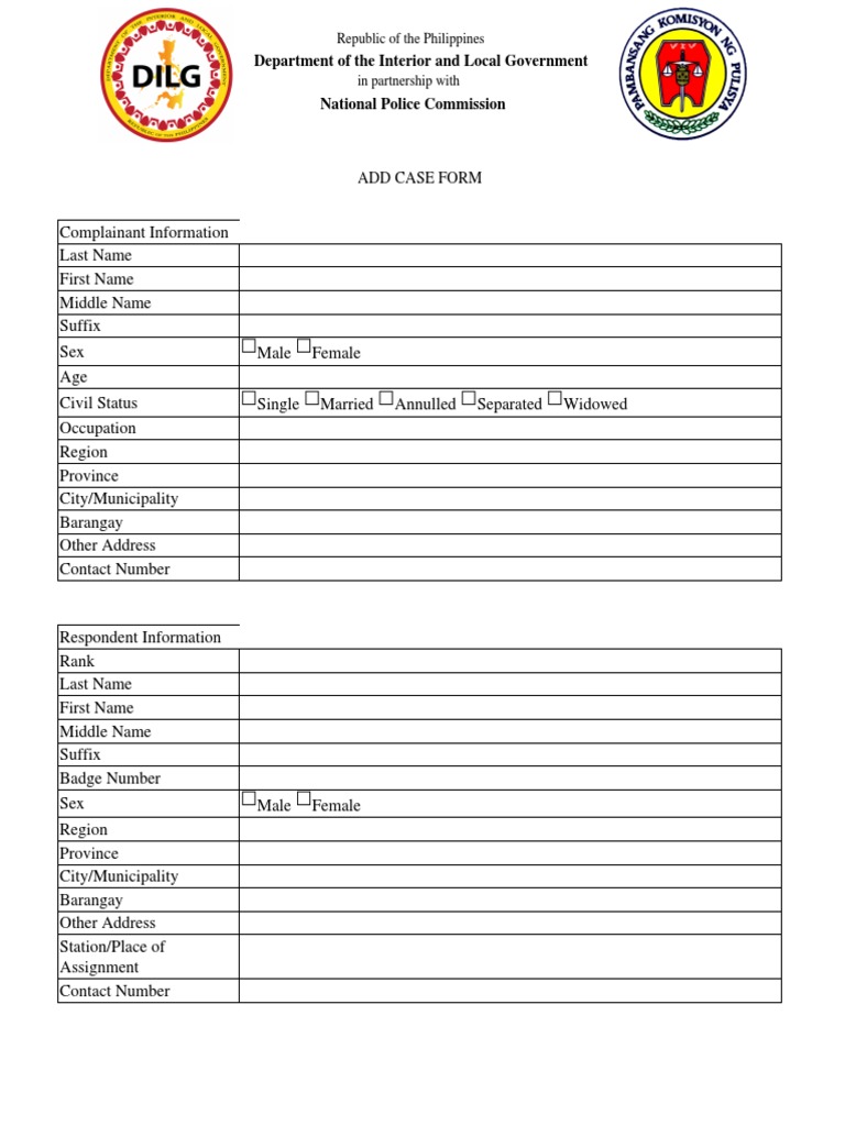 Police Complaint Form Template | PDF | Politics | Social Science
