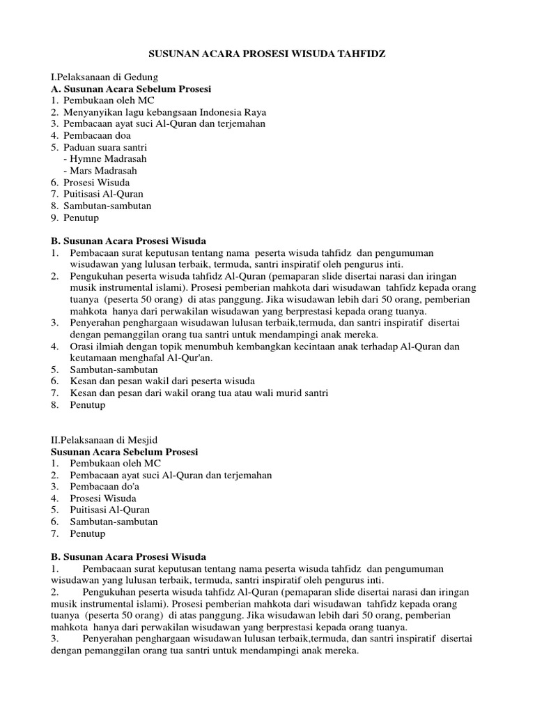 Susunan Acara Syukuran Wisuda - Delinewstv