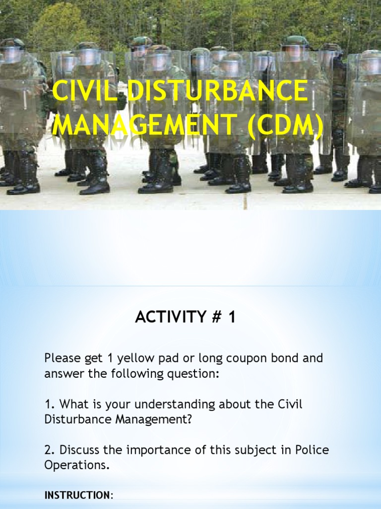 Civil Disturbance Management | PDF | Civil Disorder | Use Of Force