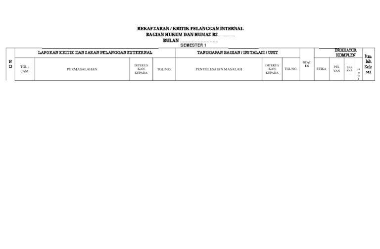 Rekap Kritik Dan Saran RS | PDF