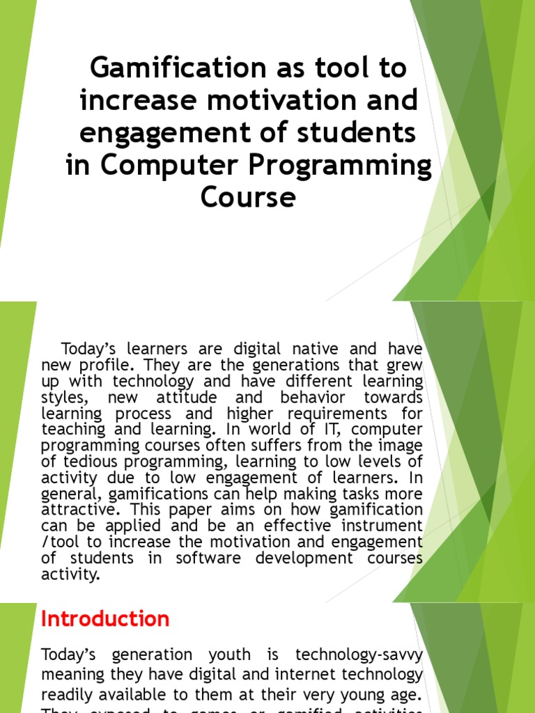 Gamification boosts student engagement in coding courses | PDF ...