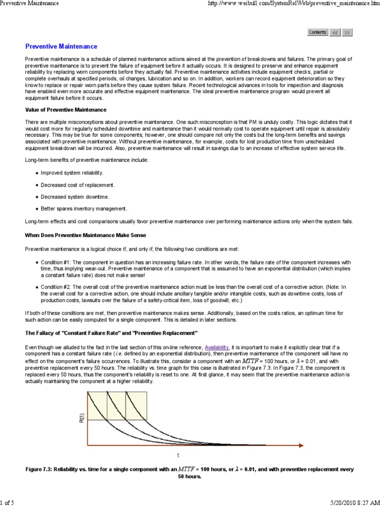 Preventive Maintenance | PDF | Reliability Engineering | Applied Mathematics