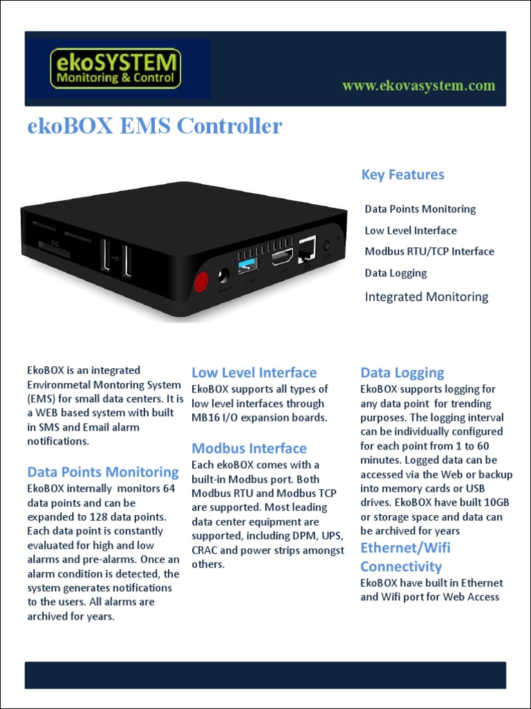 Ekobox Ems Controller: Key Features | PDF | Wi Fi | Internet