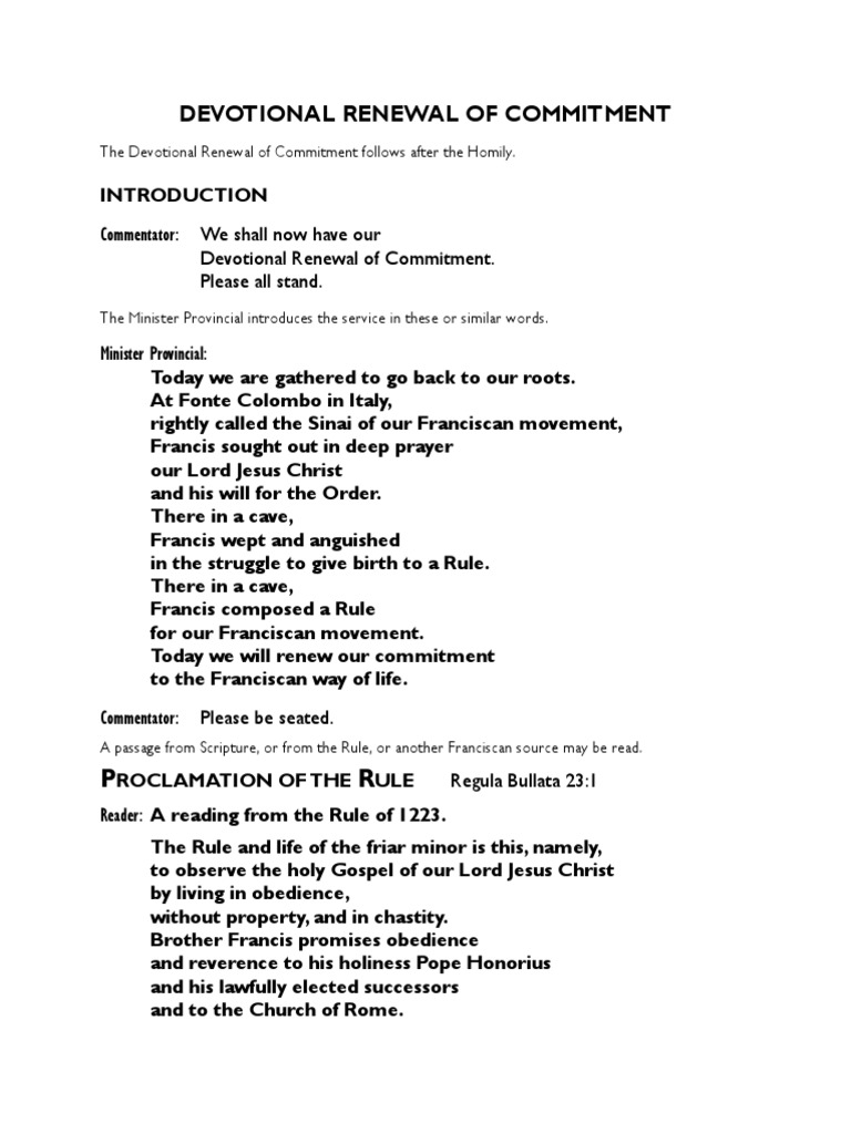 Devotional Renewal of Commitment | PDF | Grace In Christianity ...