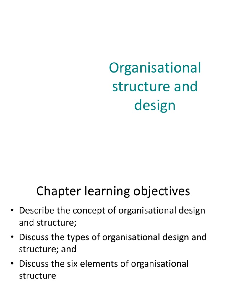 Organisational Structure and Design | PDF | Organizational Structure ...