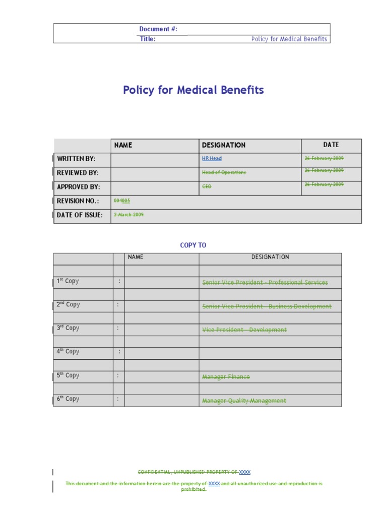 Medical Benefits Policy | PDF | Employment | Government