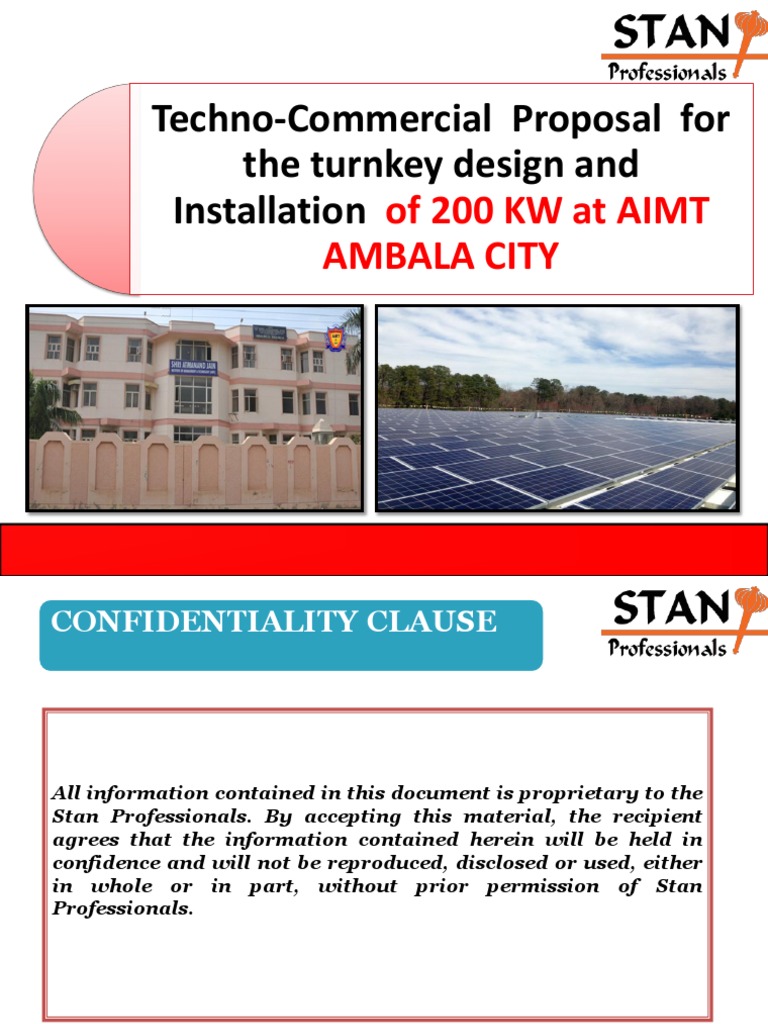 Techno - Commercial Proposal For 200 KWP Rooftop Solar Power Plant at ...