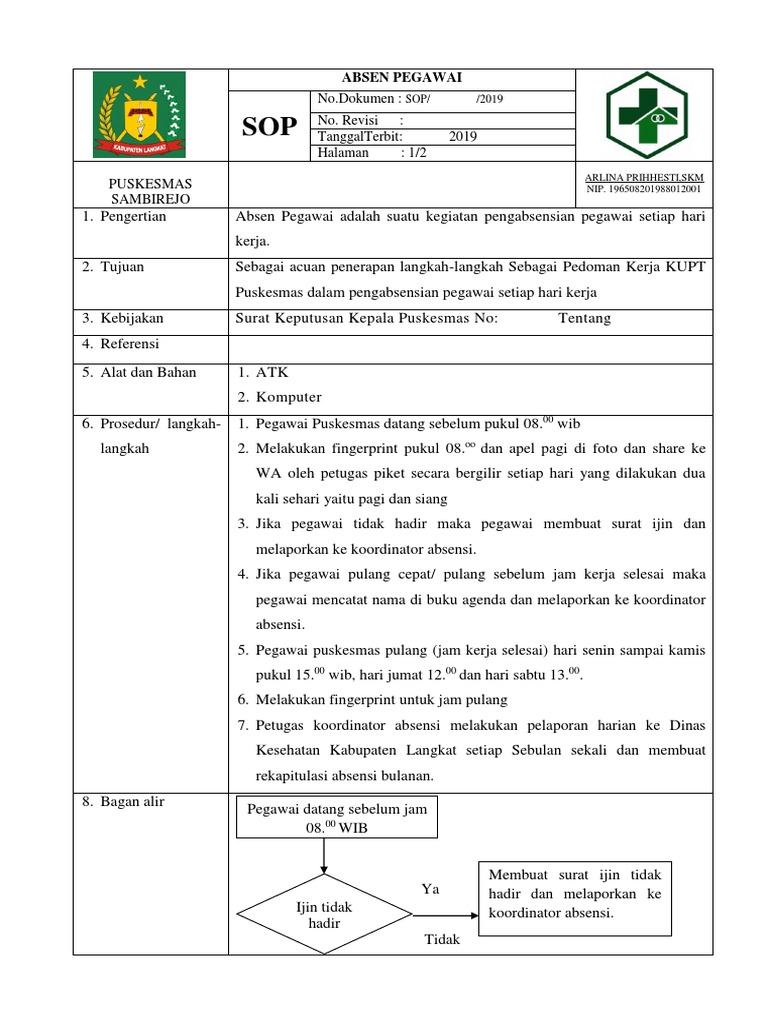 SOP Absensi Pegawai | PDF