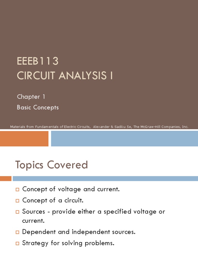 Basics of Circuit Analysis I | PDF | Electrical Network | Voltage
