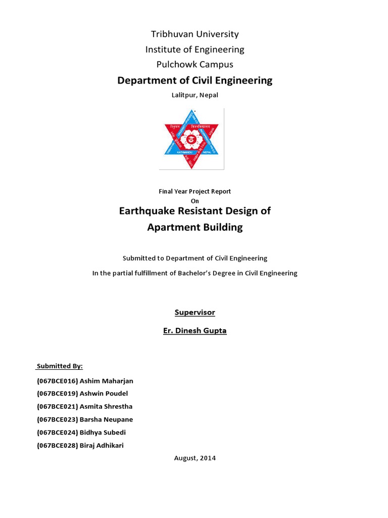 Earthquake Resistant Design of Apartment PDF | PDF | Structural ...
