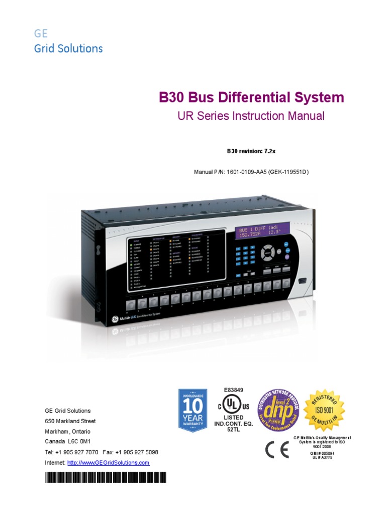 B30 Bus Differential System: Grid Solutions | PDF | Electrical ...