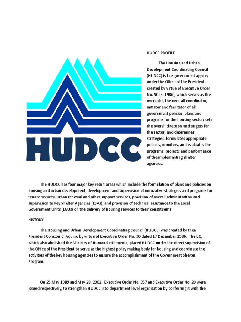 HUDCC | Download Free PDF | Secretary | Government Agencies