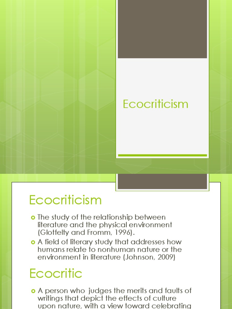Eco Criticism | PDF | Ecocriticism | Built Environment