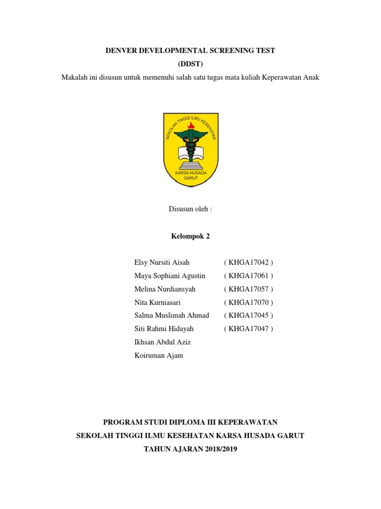 Denver Developmental Screening Test (DDST) | PDF