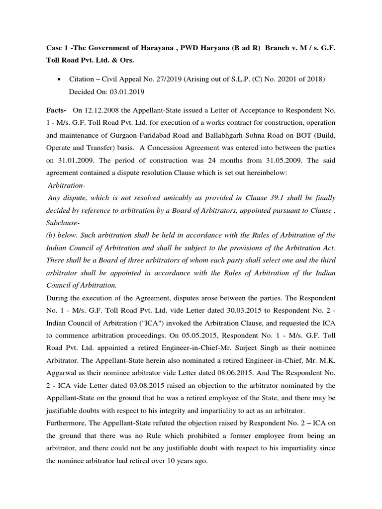 Case Brief Arbitration | Statutory Interpretation | Arbitration