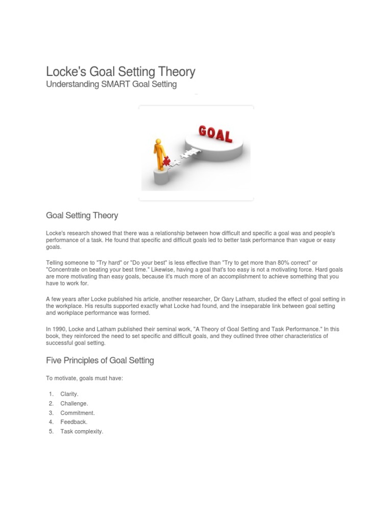 Lockes Goal Setting Theory | PDF | Goal Setting | Goal