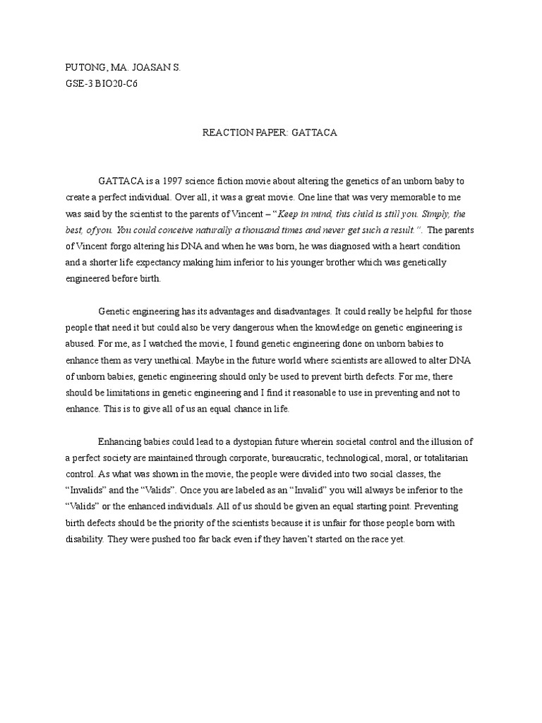 Ethical Concerns in Gattaca's Genetics | PDF | Genetic Engineering ...