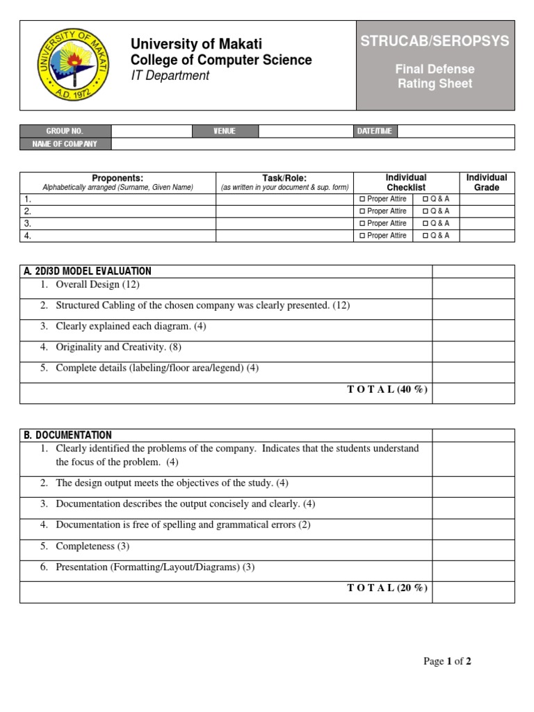 Defense Rating Sheet (CNA) | PDF | Computer Networking | Computing