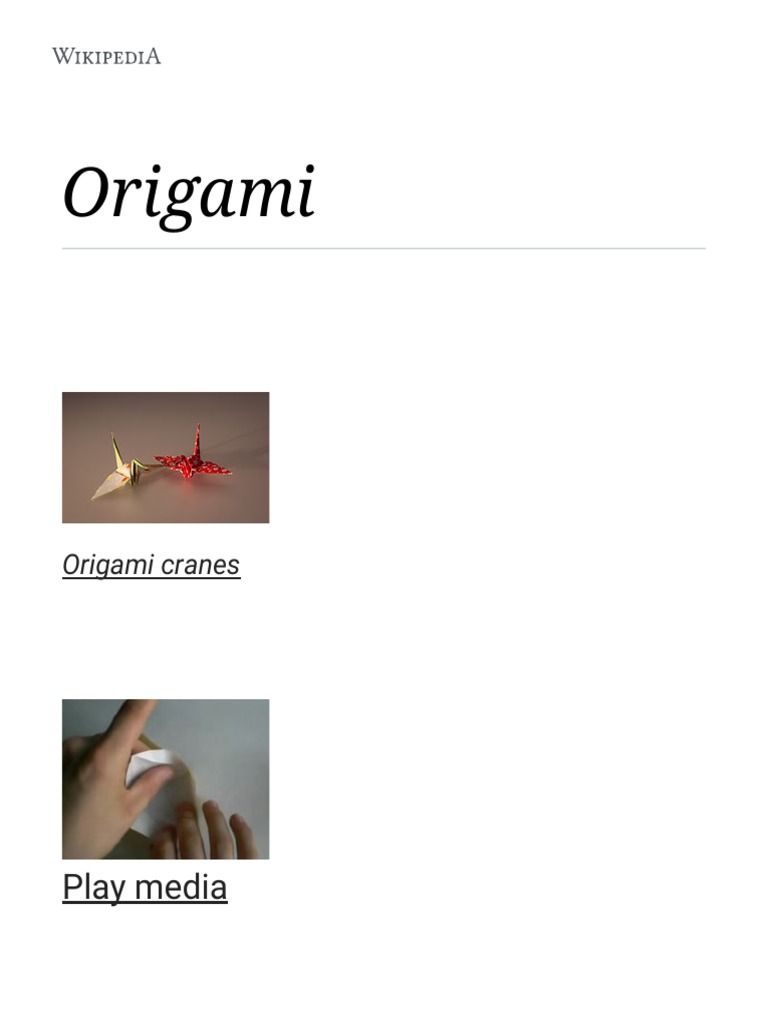 Origami Real INTRO - Wikipedia | PDF | Origami | Paper Art