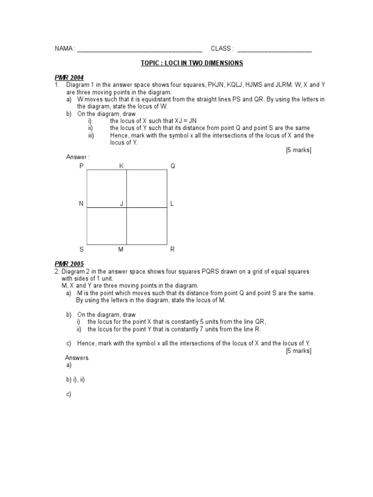 Loci in Two Dimension | PDF | Geometric Objects | Convex Geometry