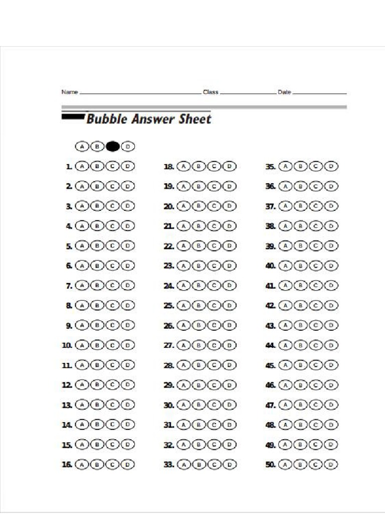 Bubble Sheet (Scantron) Samples | PDF