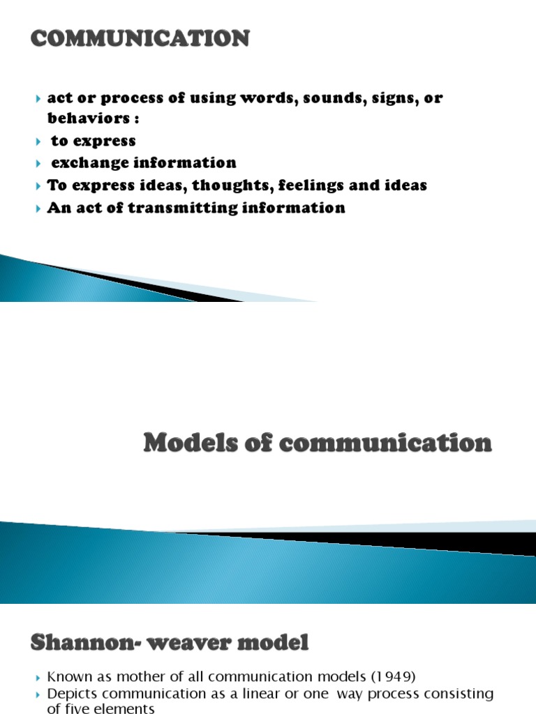 Models of Communication | PDF | Communication | Semiotics