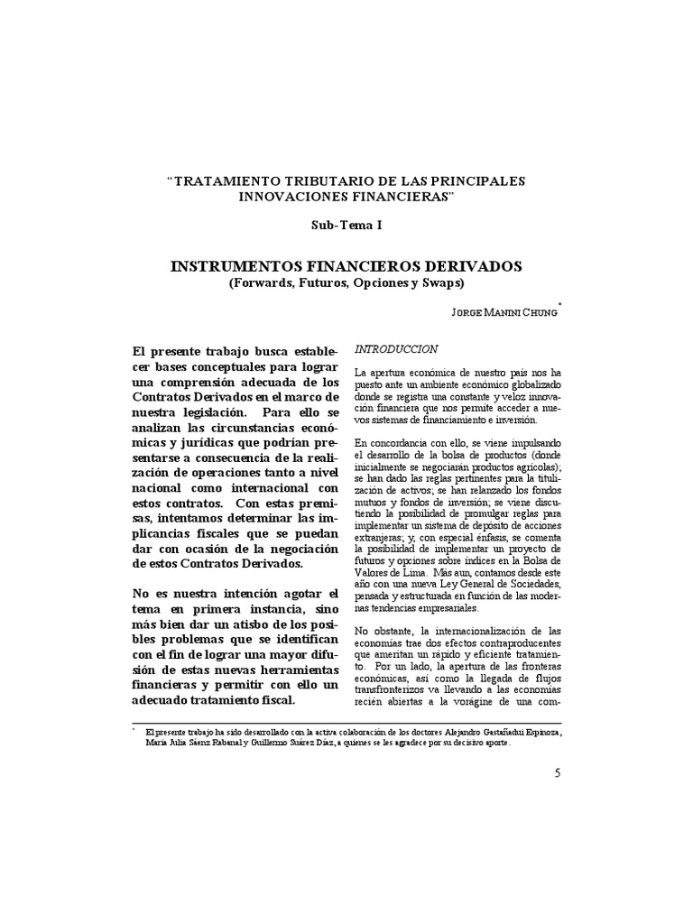 Instrumentos Financ Derivados PDF | PDF | Opción (Finanzas) | Bolsa