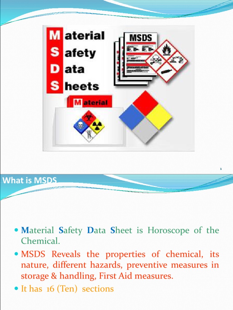 MSDS Training Presentation | PDF | Toxicity | Dangerous Goods