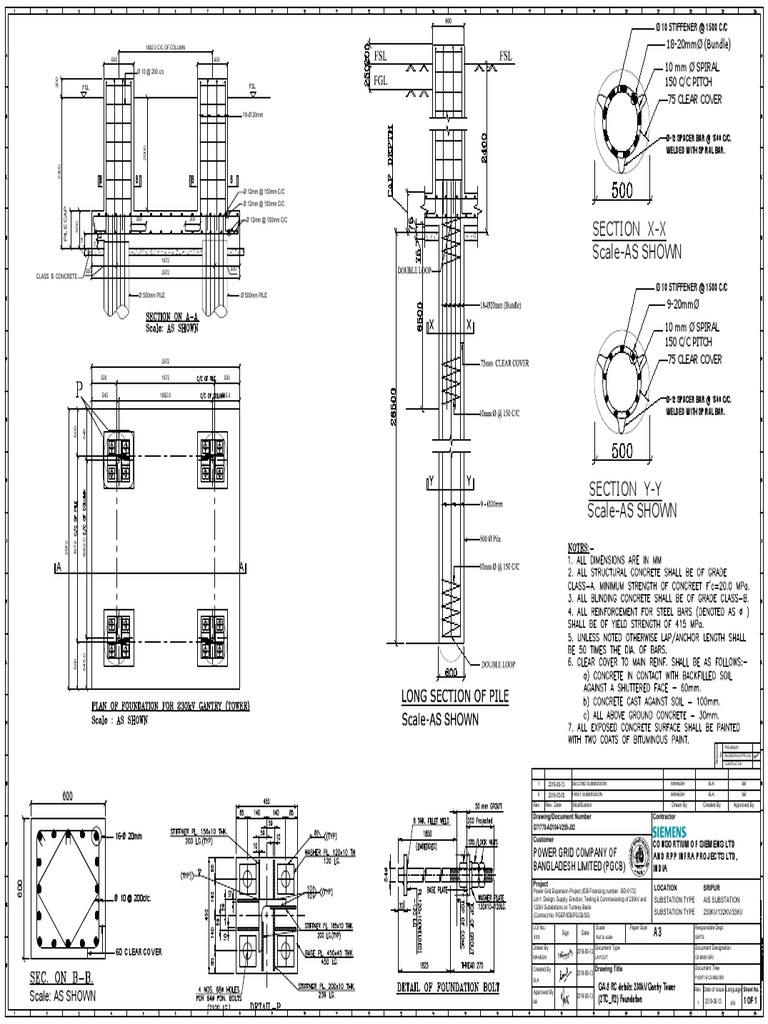Gantry Tower Foudnation | PDF | Economic Sectors | Engineering