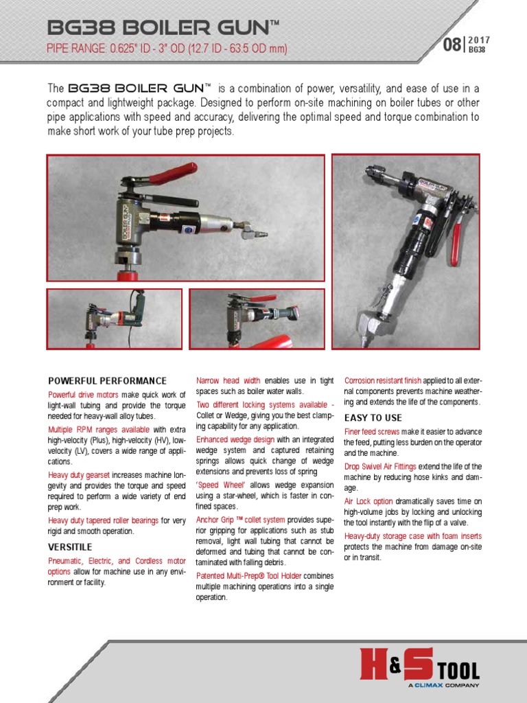 Bg38 Boiler Gun e | PDF | Pipe (Fluid Conveyance) | Electric Motor