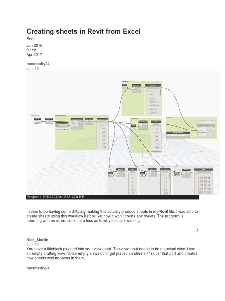 Creating Sheets in Revit From Excel | PDF | Spreadsheet | Microsoft Excel