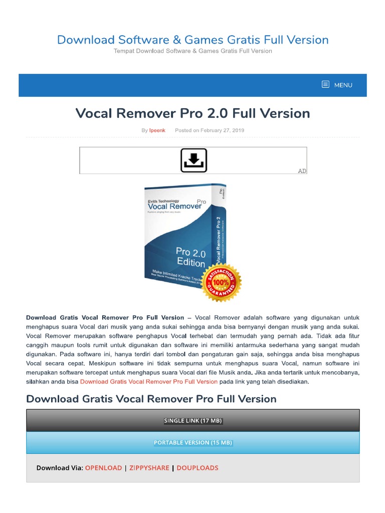 Gratis Vocal Remover Pro 2 | PDF