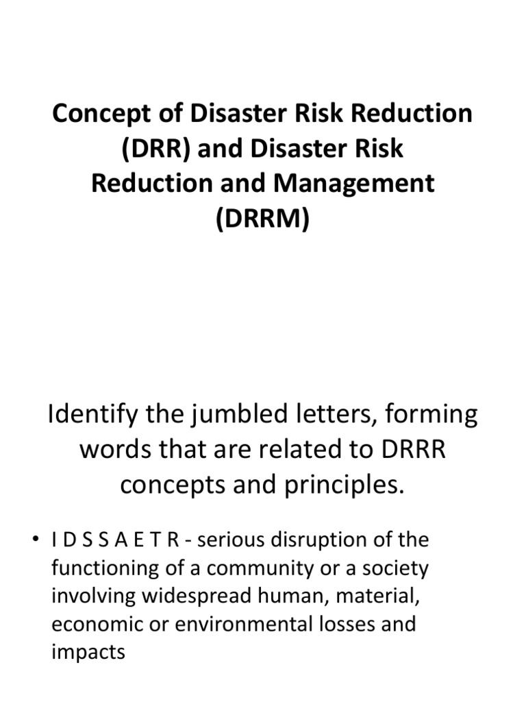 Concept of Disaster Risk Reduction (DRR).pptx | Hazards | Disaster Risk ...