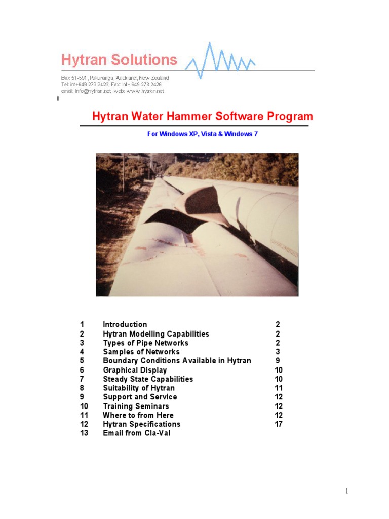 Hytran Water Hammer Software Program | Download Free PDF | Valve ...