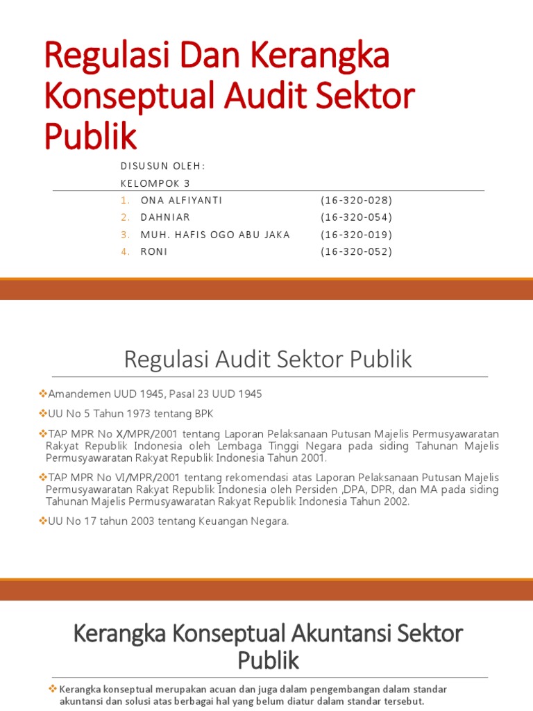 Regulasi Dan Kerangka Konseptual Audit Sektor Publik | PDF