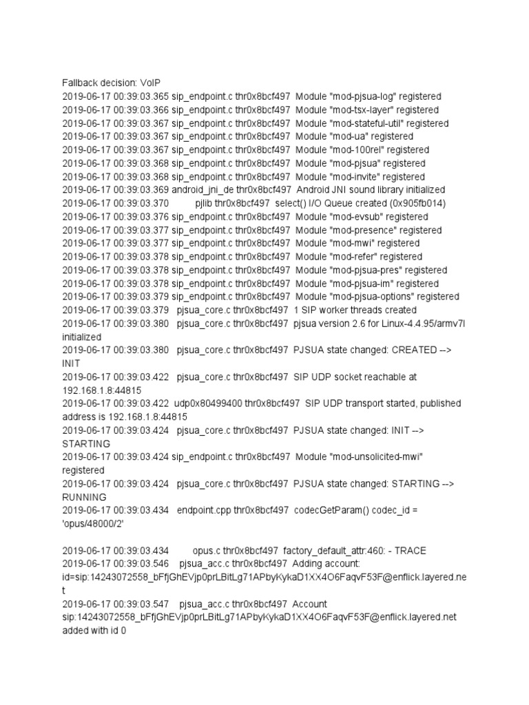 Sip Log PDF | PDF | Session Initiation Protocol | Transmission Control ...