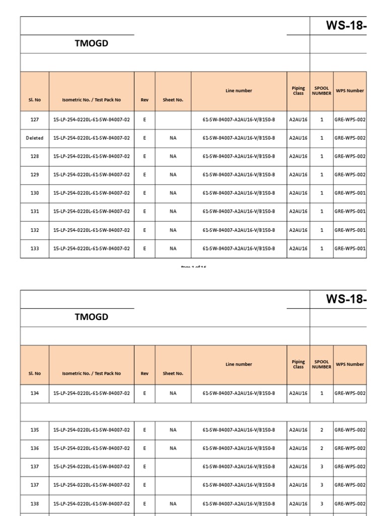 Piping Database 1 | PDF | Pipe (Fluid Conveyance) | Metal Fabrication