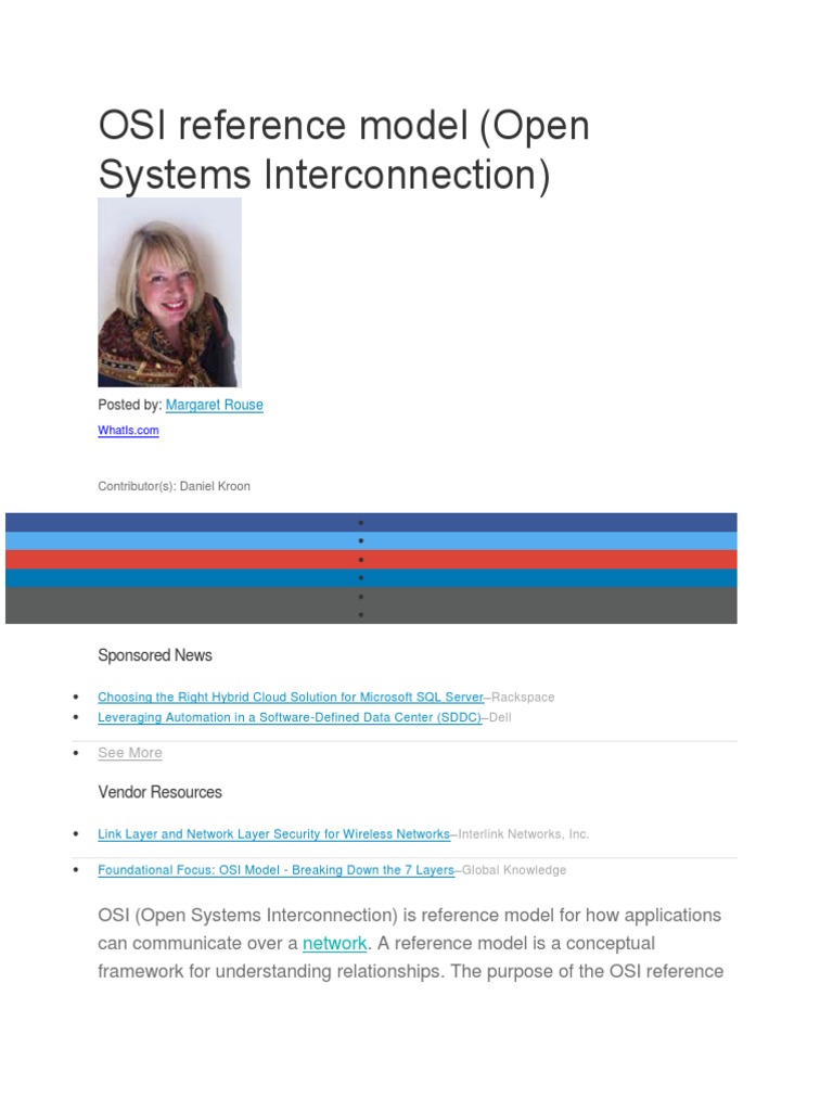 OSI Reference Model | PDF | Osi Model | Internet Protocol Suite