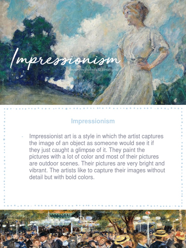 IMPRESSIONISM Lesson | PDF | Impressionism | Paintings