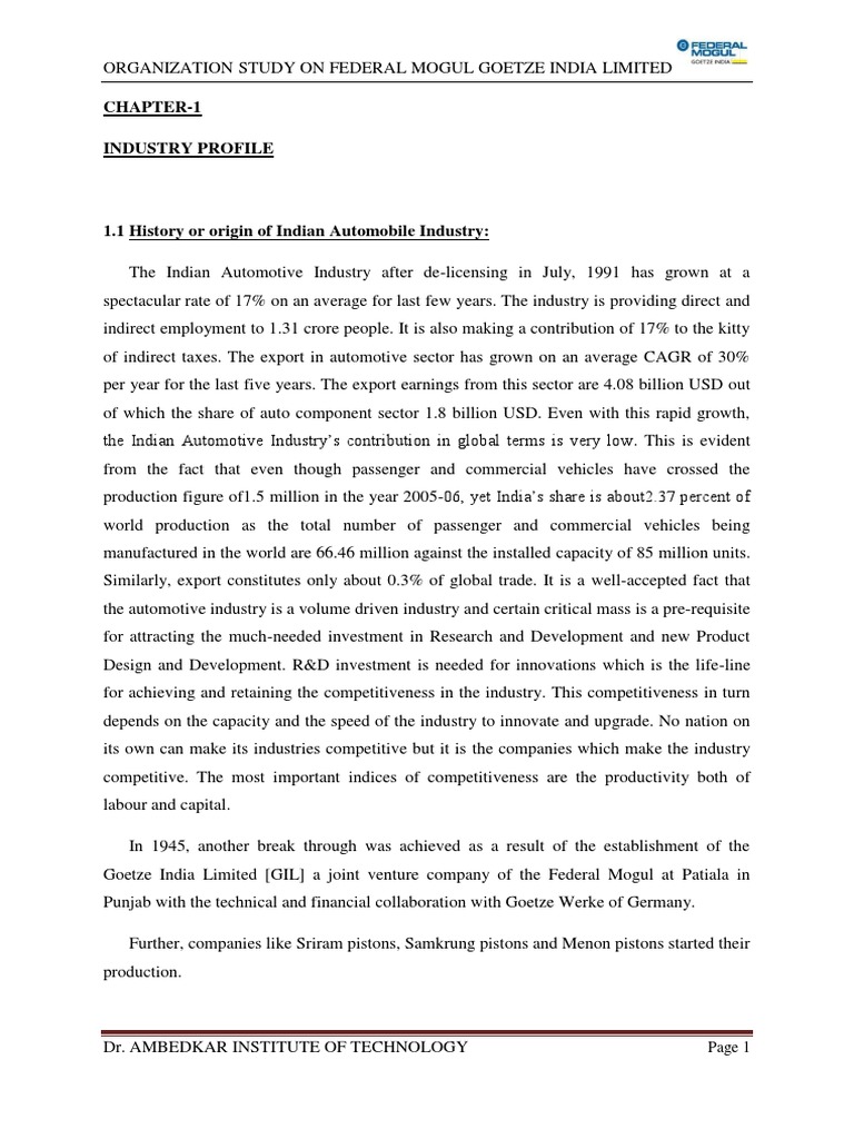 Federal Mogul Goetze India Overview | PDF | Car | Piston