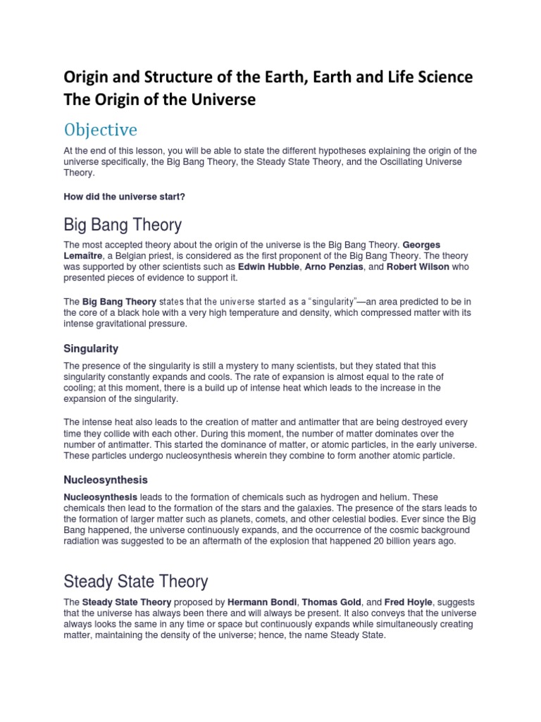 1.1origin of The Universe | PDF | Big Bang | Universe