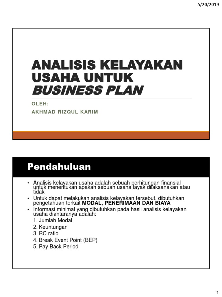 6 Analisis Kelayakan Usaha Untuk Business Plan | PDF | Bisnis