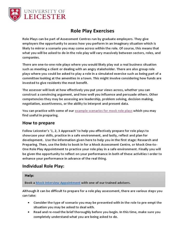 Role Play Exercises: How To Prepare | Download Free PDF | Role Playing ...