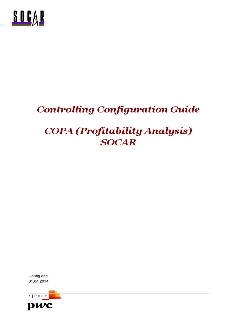 COPA Configuration Guide | PDF | Valuation (Finance) | Cost