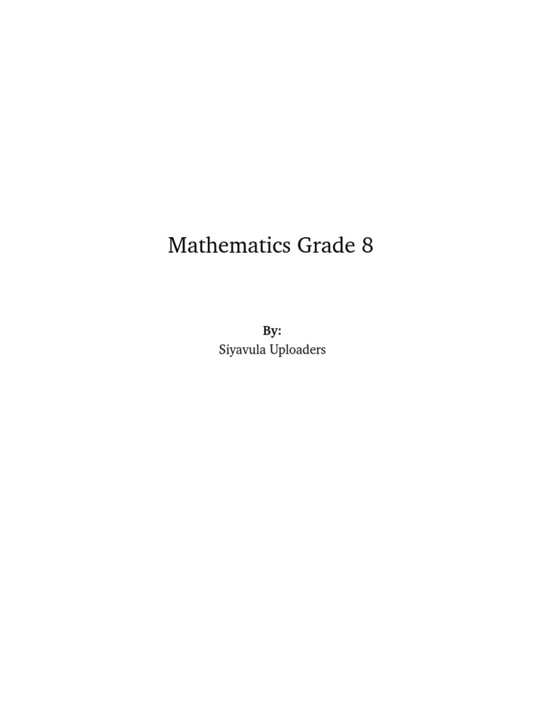 Mathematics Grade 8 1.1 PDF | PDF | Numbers | Integer