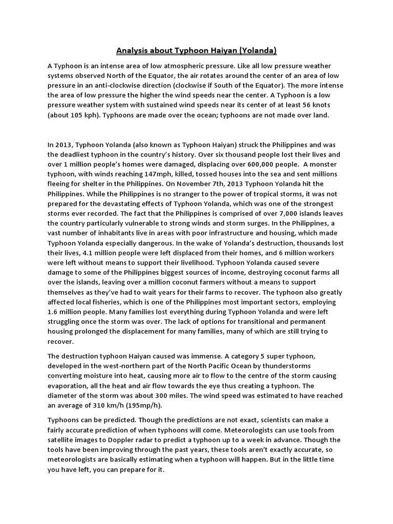 Typhoon Haiyan's Impact on the Philippines | PDF | Tropical Cyclones ...