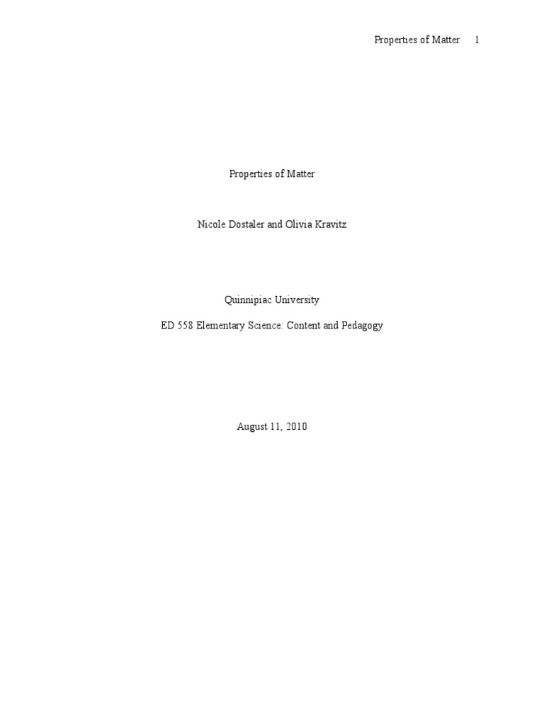 Grade 3 - Science - Properties of Matter Unit | Download Free PDF ...